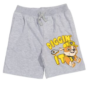 Paw Patrol Marshall Rubble Chase Toddler Boys French Terry 3 Pack Shorts Grey/Blue/Red 4T