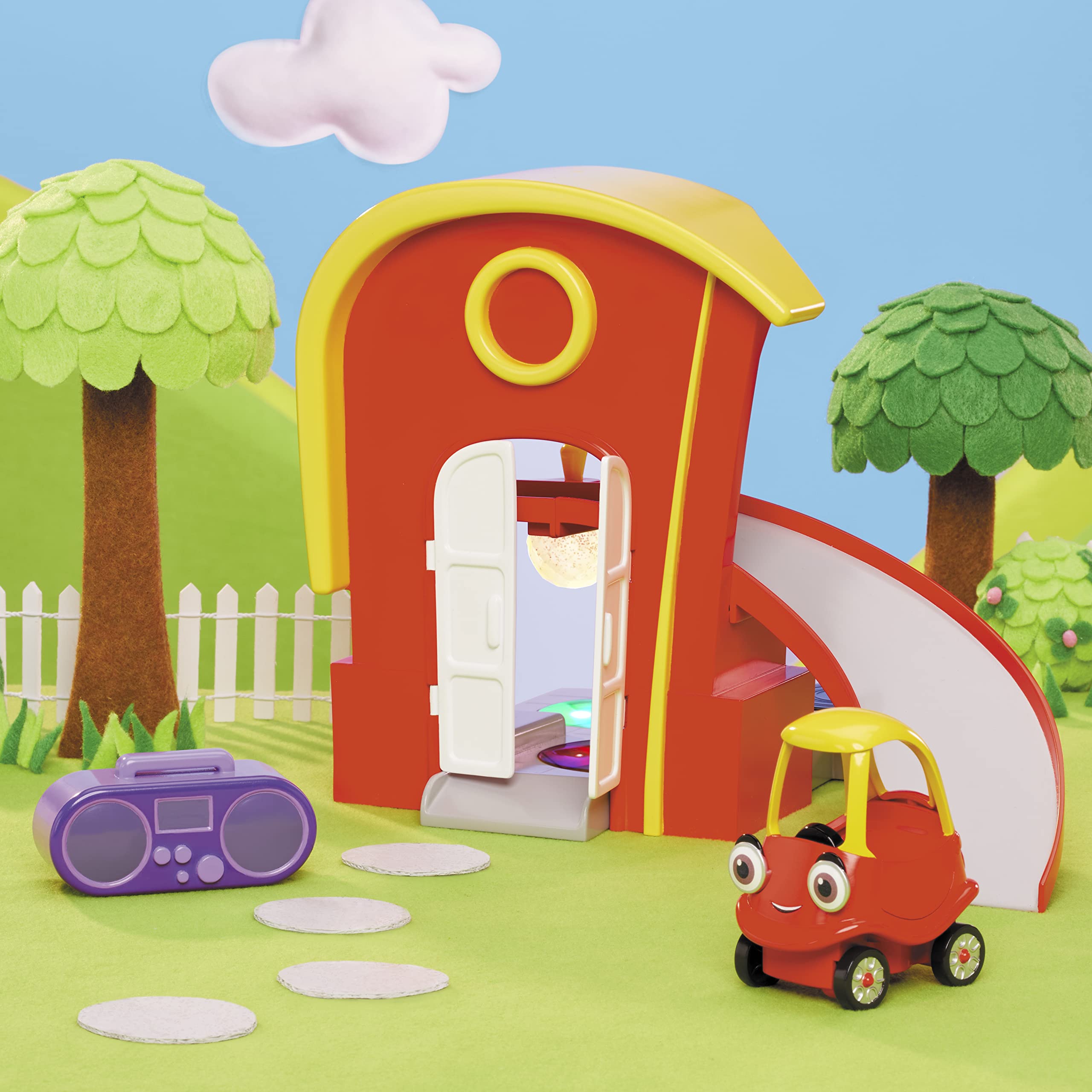 Little Tikes Let’s Go Cozy Coupe Cozy’s House Musical Playset with Lights and Sounds and Cozy Coupe Mini Push and Play Vehicle for Tabletop or Floor Push Play Car Fun for Toddlers, Boys, Girls 3+ Years