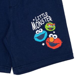 Sesame Street Elmo Grover Oscar The Grouch Baby Boys French Terry 3 Pack Shorts Blue/Grey/Red 18 Months