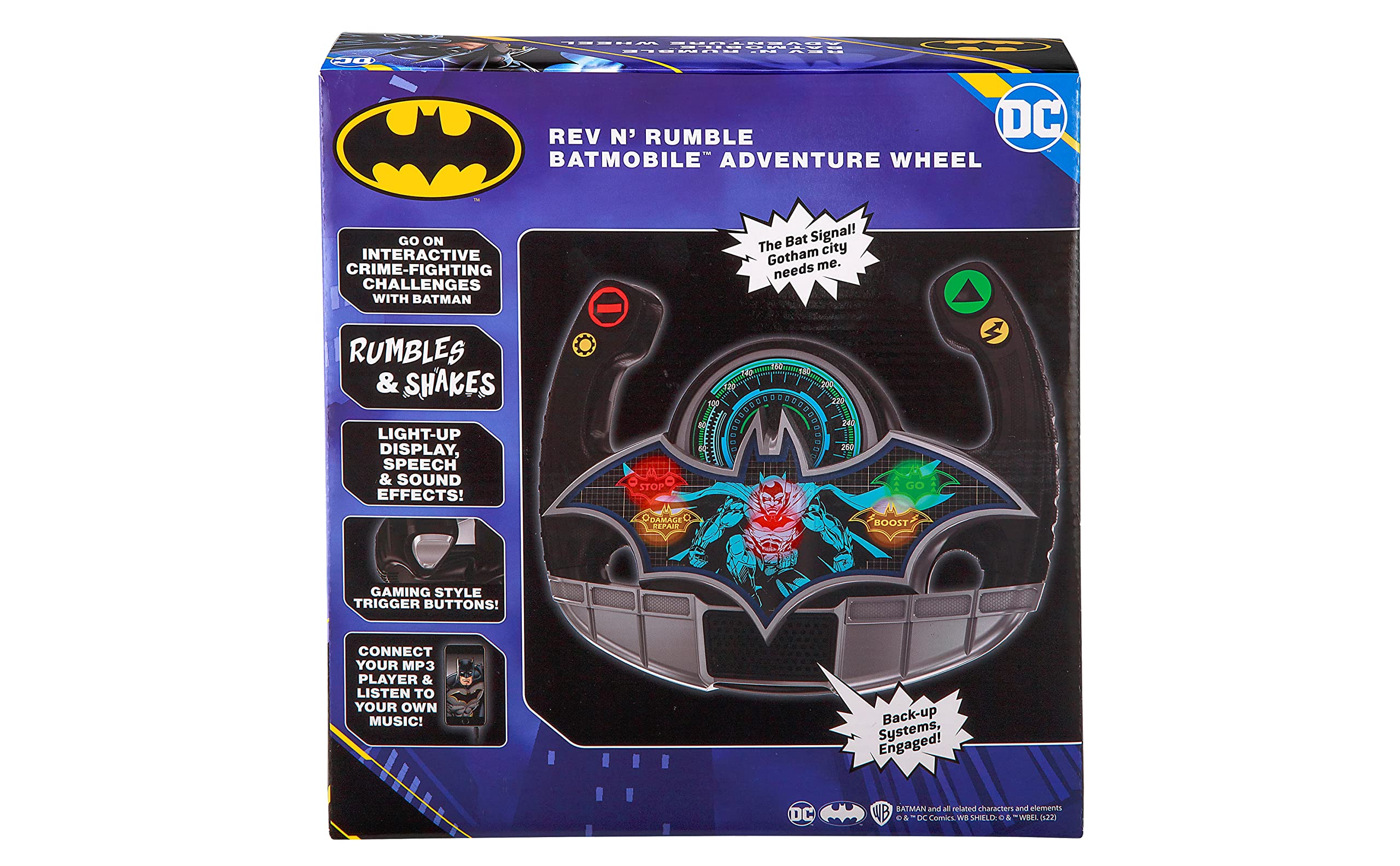 eKids Batman Batmobile Toy Steering Wheel for Kids, Toddler Toy with Sound Effects for Fans of Batman Toys for Boys