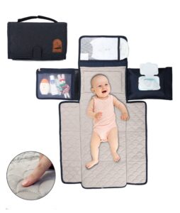 ormaie ormaie portable diaper changing pad, portable changing mat for newborn girl and boy navy