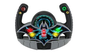 ekids batman batmobile toy steering wheel for kids, toddler toy with sound effects for fans of batman toys for boys