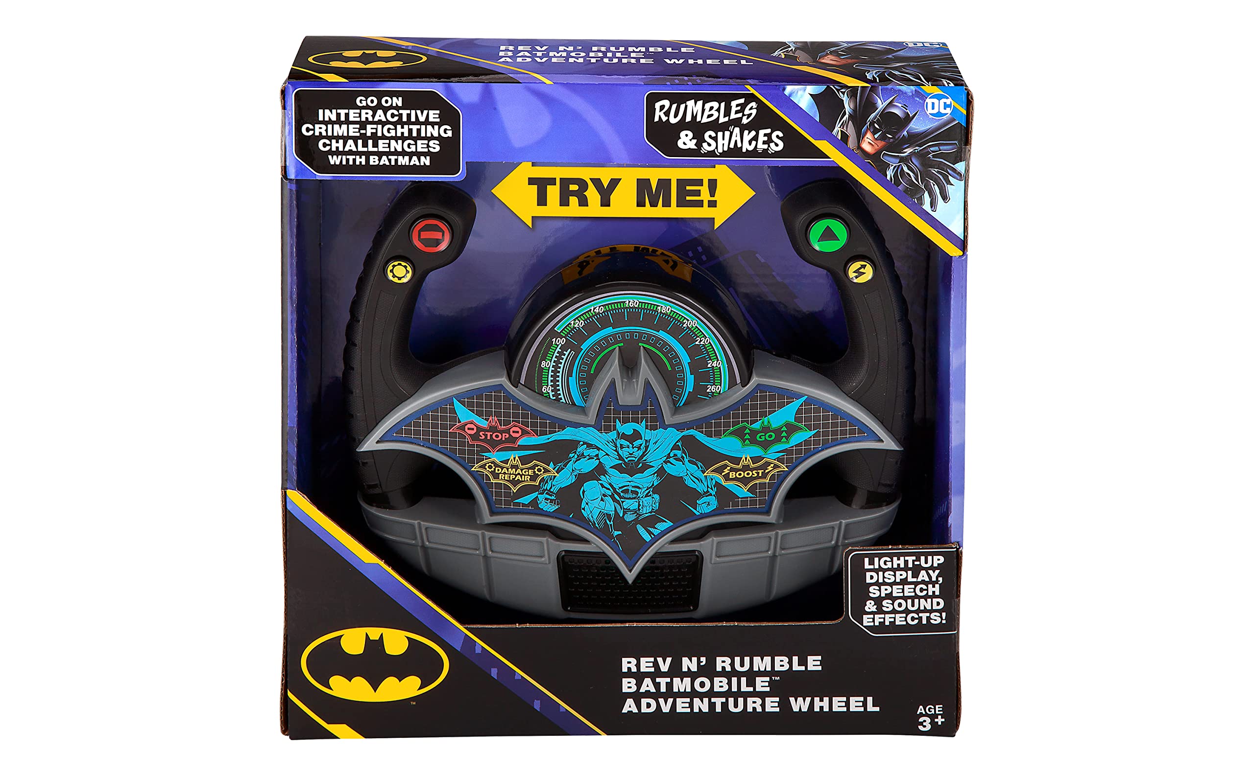 eKids Batman Batmobile Toy Steering Wheel for Kids, Toddler Toy with Sound Effects for Fans of Batman Toys for Boys