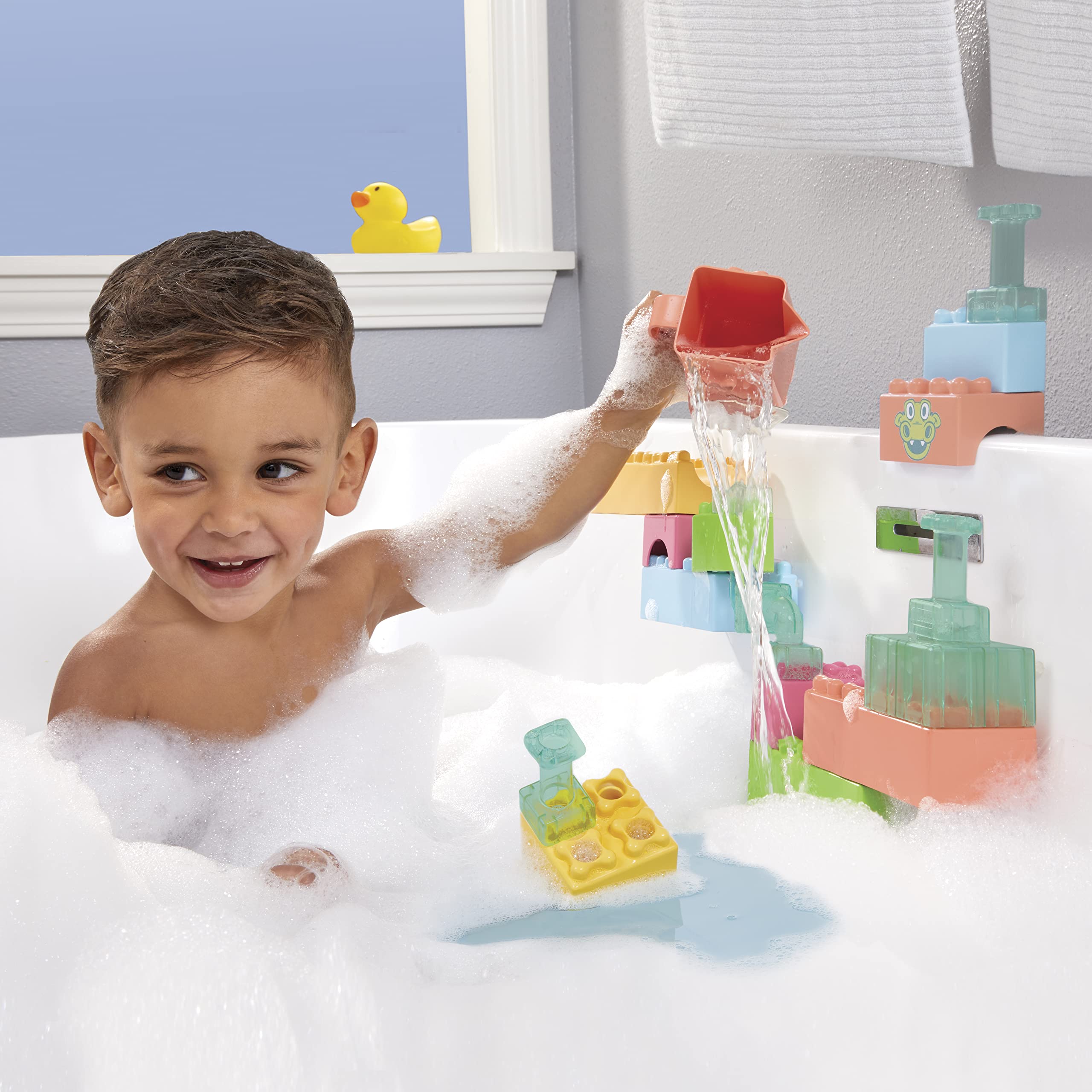 Little Tikes Baby Builders - Splash Blocks First Blocks for Babies and Toddlers, Easy to Connect, Bath Toy, Water Play