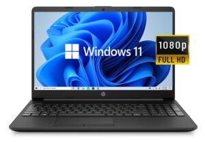 hp 2022 newest notebook 15 laptop, 15.6" full hd screen, intel celeron n4020 processor, 8gb ddr4 memory, 256gb ssd, online meeting ready, webcam, type-c, rj-45, hdmi, windows 11 home, black