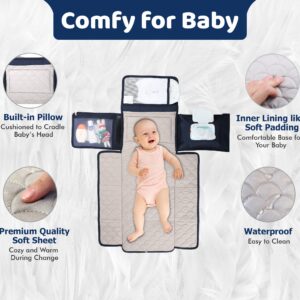 ORMAIE Ormaie Portable Diaper Changing Pad, Portable Changing Mat for Newborn Girl and Boy Navy