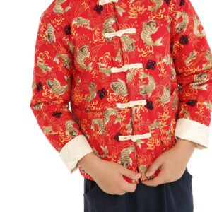 Mud Kingdom Baby Boys Tang Jacket Chinese New Year Traditional Retro Koi Red 18-24 Months