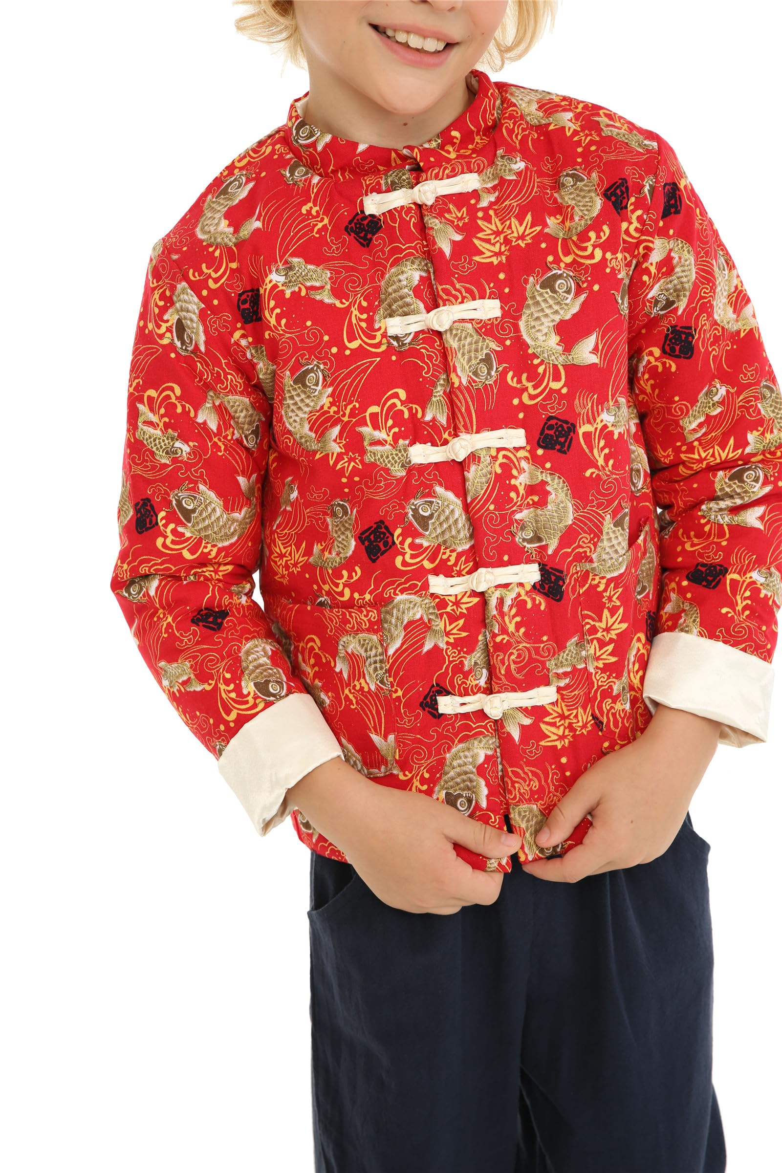 Mud Kingdom Baby Boys Tang Jacket Chinese New Year Traditional Retro Koi Red 18-24 Months