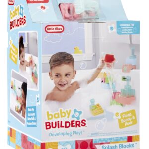 Little Tikes Baby Builders - Splash Blocks First Blocks for Babies and Toddlers, Easy to Connect, Bath Toy, Water Play