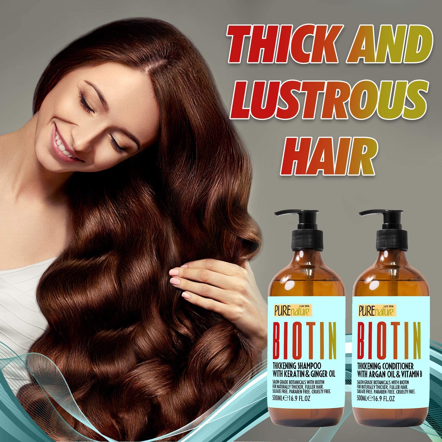 PURE NATURE Biotin Shampoo and Conditioner Set and Biotin Hair Mask