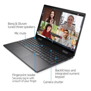 HP Envy x360 2-in-1 Convertible Business Laptop, 15.6” FHD Touchscreen, AMD Ryzen 7 5700U, Windows 11 Pro, 32GB RAM 1TB SSD, Fingerprint Reader, Backlit Keyboard, Tech Deal USB, ‎‎Black