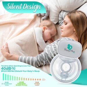 HappyPlace Baby Wearable Breast Pump - 1 Pack, 24 mm Flange, Strong Suction S9 Pain Free Model, 110 Mins Quiet Use Time Clear