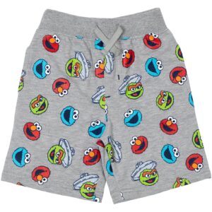 Sesame Street Elmo Grover Oscar The Grouch Baby Boys French Terry 3 Pack Shorts Blue/Grey/Red 18 Months