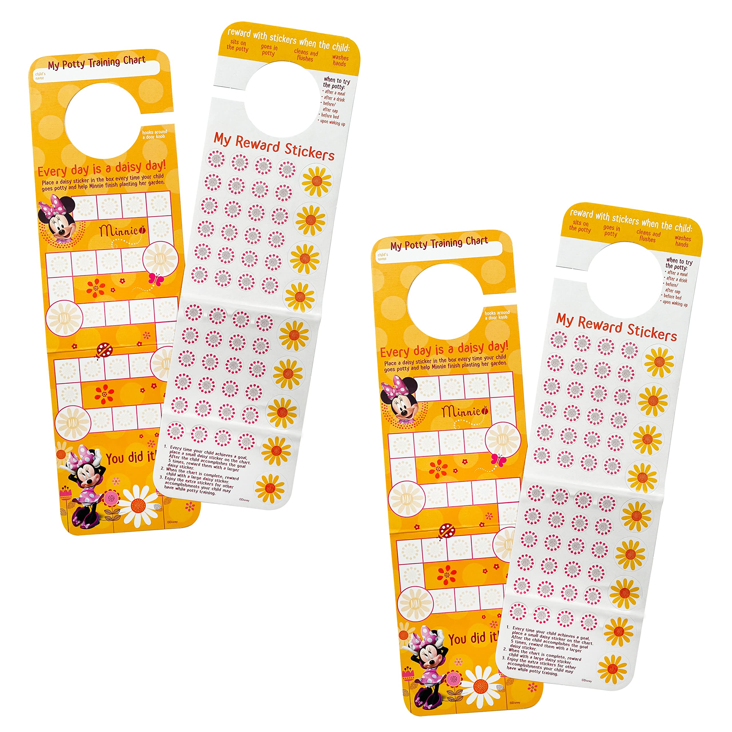 Disney's Minnie Mouse Potty Training Stickers Rewards Kit for Kids Learning to Use The Toilet, Orange, 2 Piece