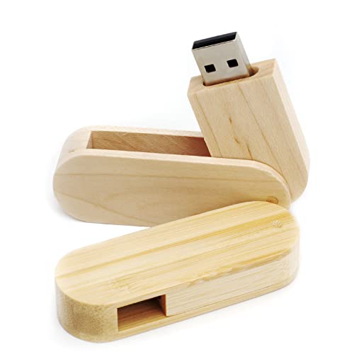 64GB Wooden Flash Drive, Leizhan Cute USB Pen Drive Thumb Drive Wood Data Storage Memory Stick for Wedding/Anniversary/Personal Gift