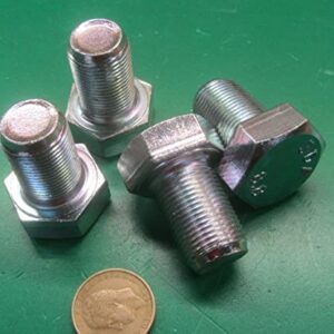 Class 8.8 Zinc Plated Steel Hex Head Bolts FT M20 x 1.5 mm x 30 mm Long 4 pcs., Silver