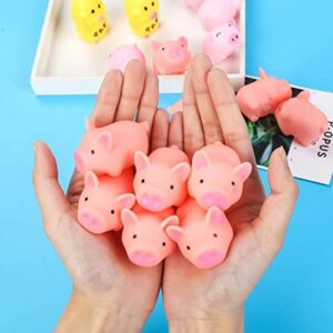 Fessal Pig Bath Toy, Mini Rubber Pigs for Kids, Baby Bath Toy, 20PCS