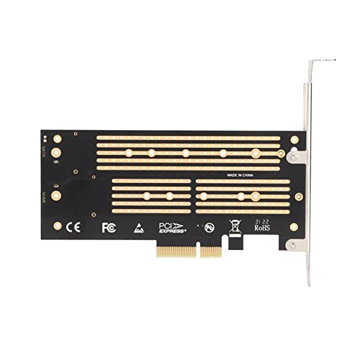 Shanrya Adapter Card, Sturdy Durable Hard Drive Reader Dual M.2 Long Service Life SSD to PCIE 4X for Computer for Laptop