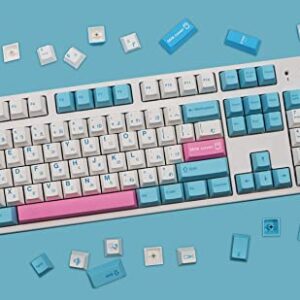 MOLGRIA Milk Cover Keycaps, PBT Keycaps 140 Set for Gaming Keyboard, Cherry Profile Dye Sublimation Custom Keycaps Japanese Font for Gateron Kailh Cherry MX 104/87/74/61 60 Keyboard ANSI Layout