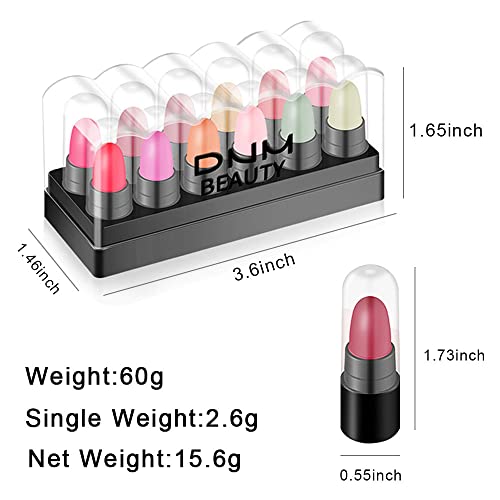 evpct 12Pcs Capsule Pills Lipstick Mini Lip Stick Set Packs for Women,3 Changing Color Jelly Magic Lipstick,3 Strawberry Mint Apple Flavor Lip Balm,3 Matte Lipstick,3 Metallic Lipstick