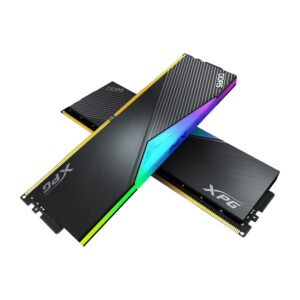 xpg lancer rgb ddr5 6000mhz 32gb (2x16gb) cl40 udimm 288-pins desktop sdram ddr5 dual channel ram kit black heatsink (ax5u6000c4016g-dclarbk)