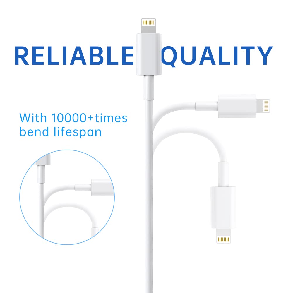 PEAPOLET iPhone Charger Cable, [Apple MFi Certified] USB-A to Lightning Cord Fast iPhone Charger Cable Compatible iPhone 14/13/12/11 Pro Max Xs X XR 8 7 iPad iPod 3.3FT 2 Pack