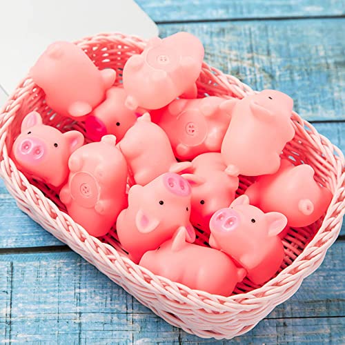 Fessal Pig Bath Toy, Mini Rubber Pigs for Kids, Baby Bath Toy, 20PCS