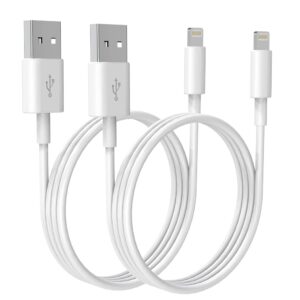 peapolet iphone charger cable, [apple mfi certified] usb-a to lightning cord fast iphone charger cable compatible iphone 14/13/12/11 pro max xs x xr 8 7 ipad ipod 3.3ft 2 pack