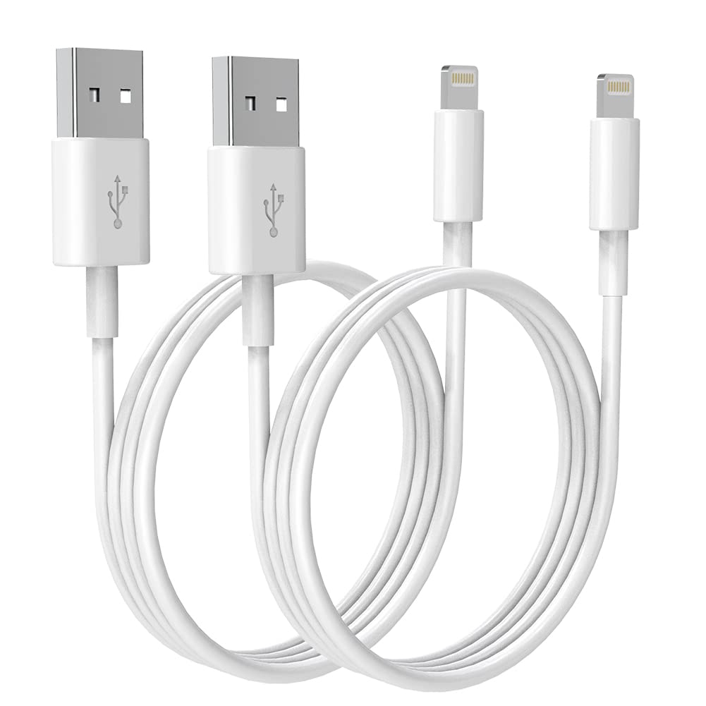 PEAPOLET iPhone Charger Cable, [Apple MFi Certified] USB-A to Lightning Cord Fast iPhone Charger Cable Compatible iPhone 14/13/12/11 Pro Max Xs X XR 8 7 iPad iPod 3.3FT 2 Pack