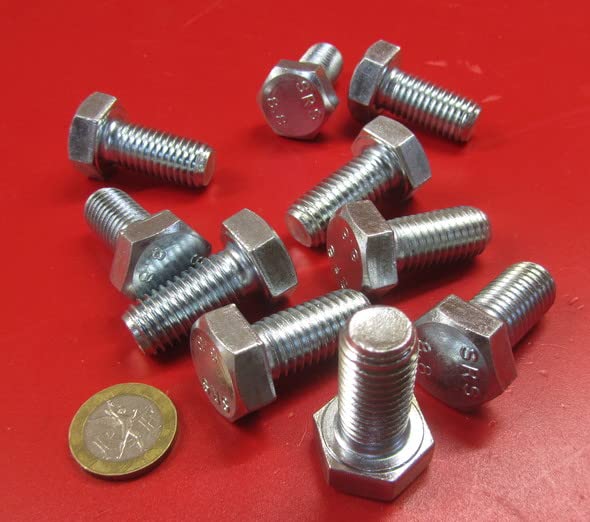 Class 8.8 Zinc Steel Bolts FT M14 x 2 mm x 30 mm Long 10 pcs