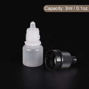 MECCANIXITY Dropper Bottles Empty Plastic Dropping Bottle Portable Squeezable Containers 3ml with Black Cap for Repair, Cleaning, Crafts, Liquids, 30 Pack