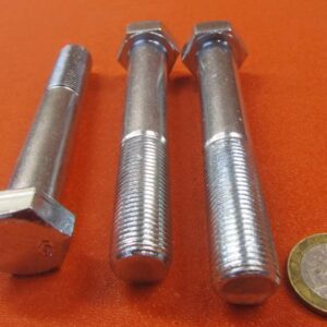 Class 8.8 Zinc Plated Steel Hex Head Bolts PT M16 x 1.5 mm x 100 mm Long 3 pcs.