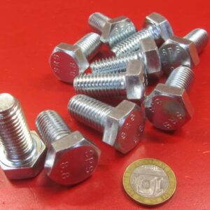 Class 8.8 Zinc Steel Bolts FT M14 x 2 mm x 30 mm Long 10 pcs