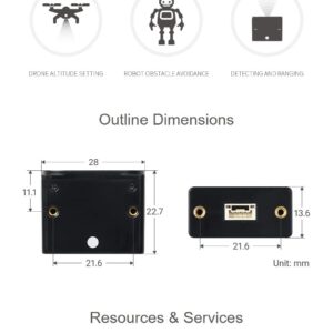 Waveshare TOF (Time of Flight) Laser Range Sensor (B) UART / I2C Bus Long Range Short Blind Zone