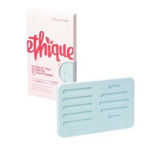 ethique pink haircare storage tray for shampoo & conditioner bars - plastic-free (pack of 1)