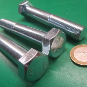 Class 8.8 Zinc Plated Steel Hex Head Bolts PT M16 x 1.5 mm x 100 mm Long 3 pcs.