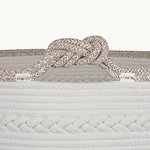 XXXXL Extra Large Cotton Rope Basket, AivaToba 22" x 22" x 16" Blanket Storage Basket, Toy Storage Basket, Decorative Sturdy Storage Basket with Handles in Living Room