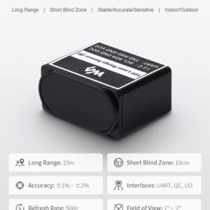 Waveshare TOF (Time of Flight) Laser Range Sensor (B) UART / I2C Bus Long Range Short Blind Zone