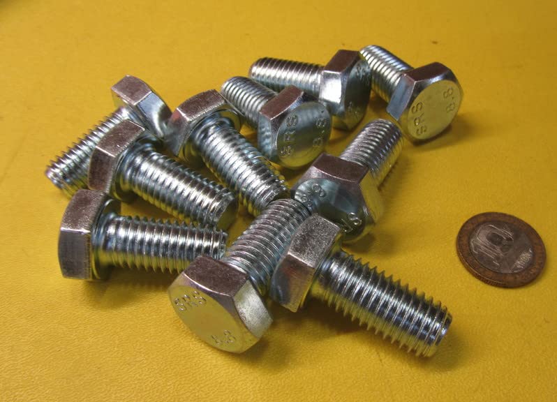 Class 8.8 Zinc Steel Bolts FT M14 x 2 mm x 30 mm Long 10 pcs