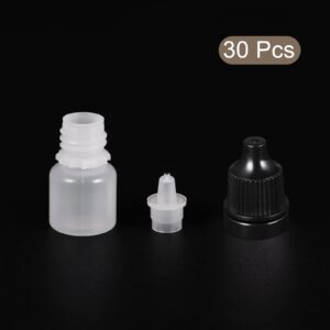 MECCANIXITY Dropper Bottles Empty Plastic Dropping Bottle Portable Squeezable Containers 3ml with Black Cap for Repair, Cleaning, Crafts, Liquids, 30 Pack