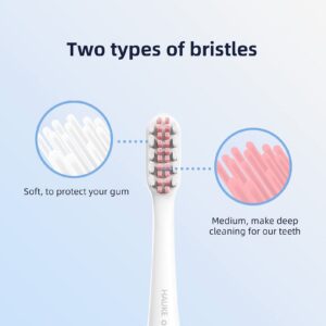 Hauke 3Pcs Electric Toothbrush Heads, Hauke Replacement Brush Heads for All Hauke Electric Toothbrushes, Dupont Bristles, One Pack with 3Pcs Inside(Pink)