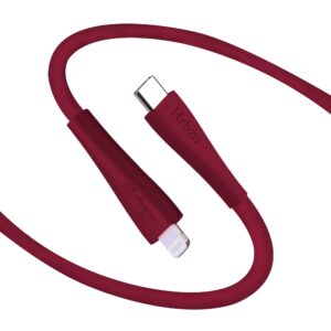 hrbzo usb c cable silicone cable[mfi certified](1-pack,3ft,red) compatible with iphone 14/13/12/11/x/8 and more