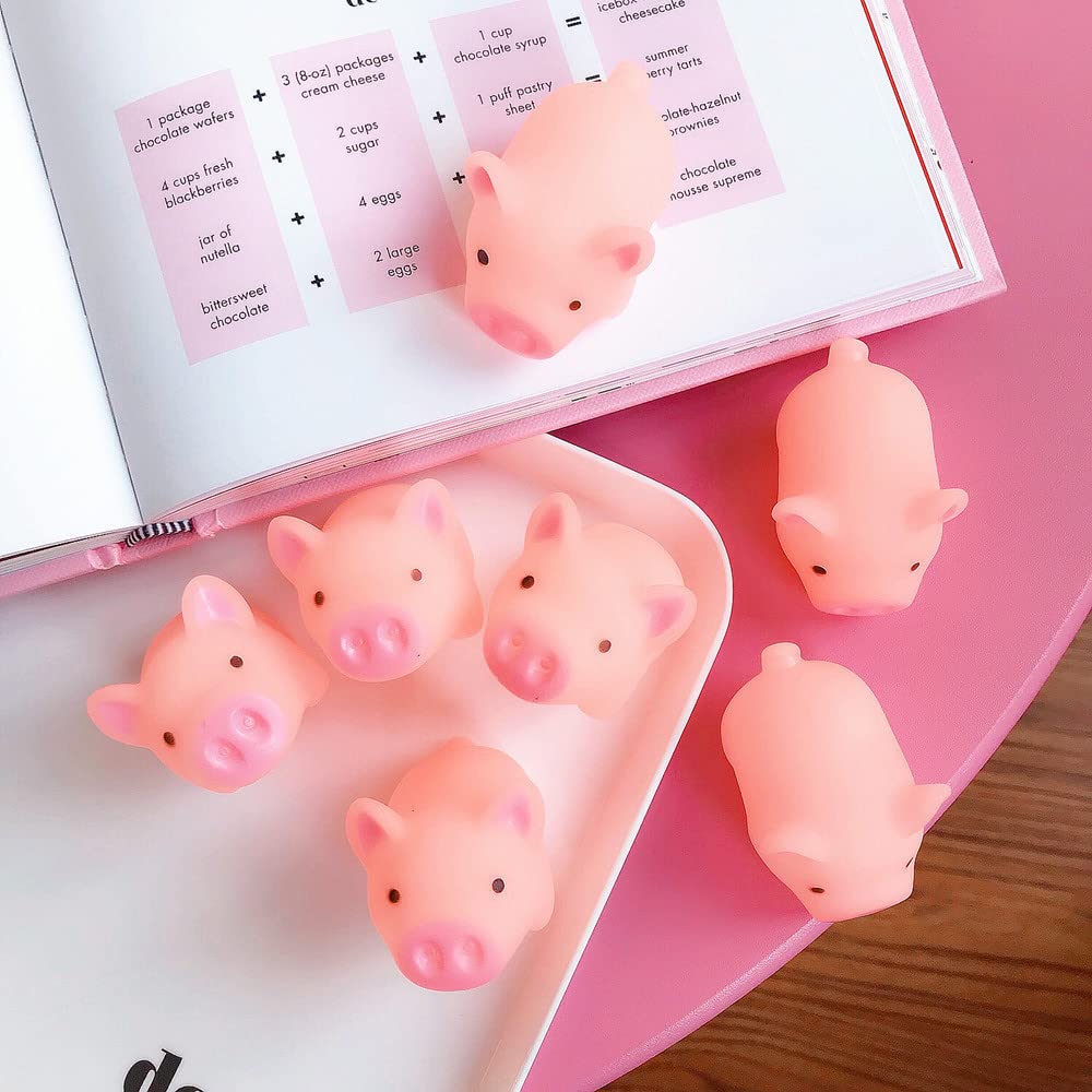 Fessal Pig Bath Toy, Mini Rubber Pigs for Kids, Baby Bath Toy, 20PCS