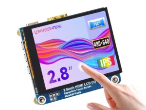 waveshare 2.8inch hdmi ips lcd display, compatible with raspberry pi 5/4b/3b/zero/zero w/zero 2w/pico/pico w/pico wh, 480×640 resolution supports jerson nano/windows