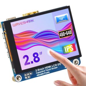 Waveshare 2.8inch HDMI IPS LCD Display, Compatible with Raspberry Pi 5/4B/3B/Zero/Zero W/Zero 2W/Pico/Pico W/Pico WH, 480×640 Resolution Supports Jerson Nano/Windows