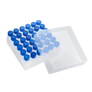 eowpower 36pcs 5ml blue cryo tubes, plastic graduated small vials with screw caps sample tubes, with silica gel gasket, dnase/rnase free