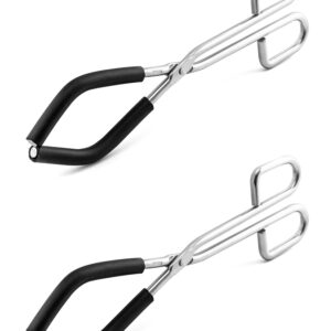 QWORK Beaker Tongs, 2 Pack, Chrome-Plated Iron, Rubber Coated Ends, for 50mL - 2000mL Capacity Beaker