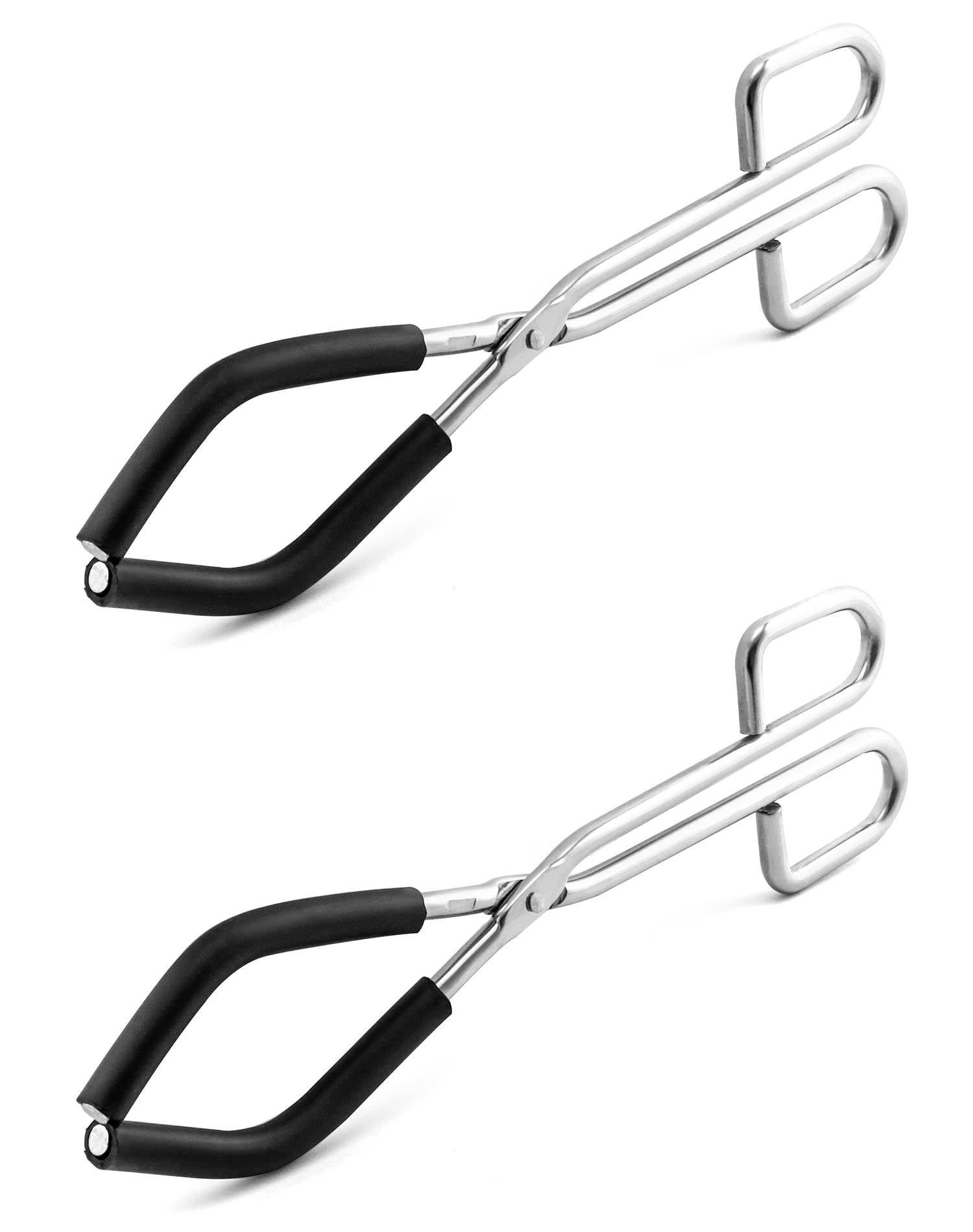 QWORK Beaker Tongs, 2 Pack, Chrome-Plated Iron, Rubber Coated Ends, for 50mL - 2000mL Capacity Beaker