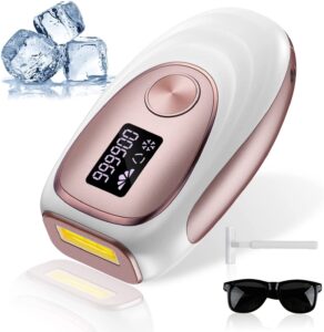 laser hair removal with cooling system, at-home permanent for women and men, ipl painless device on armpits back legs arms face bikini line