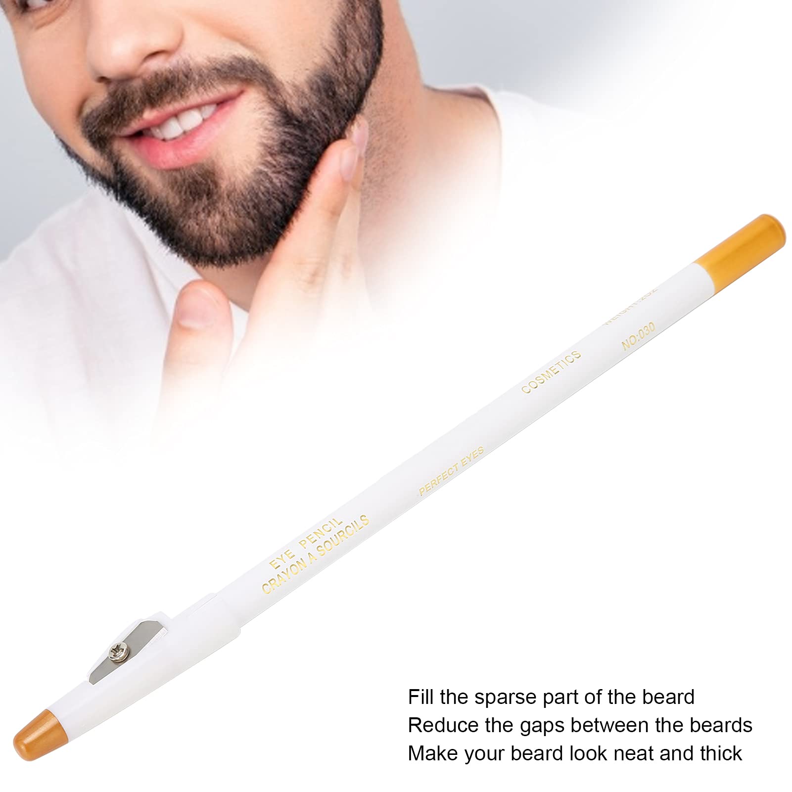 Professional Beard Shaper & Grooming Tool - Pencil Filler for Styling, Edging and Tracing (White)